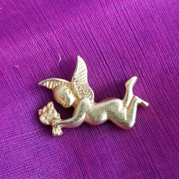 Vintage | Jewelry | Little Guardian Angel Brooch Tack Pin Religious ...